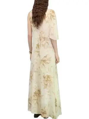 SEMICOUTURE Serena Floral-print One-shoulder Maxi Dress
