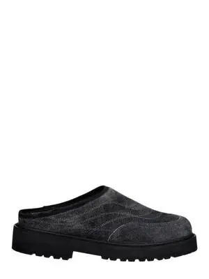 Diemme Maggiore Quilted Suede Mules - Black