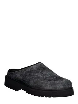 Diemme Maggiore Quilted Suede Mules - Black