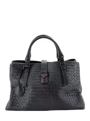 Bottega Veneta Roma Bag Intrecciato Nappa Medium Tote Bag - Grey