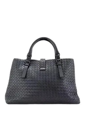 Bottega Veneta Roma Bag Intrecciato Nappa Medium Tote Bag - Grey