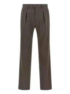 Incotex Pleated Waist-regulator Straight-leg Trousers - Brown