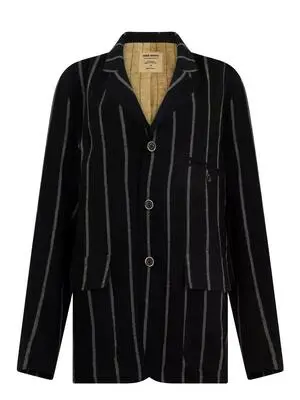 UMA WANG Striped Virgin-wool Blazer - Black