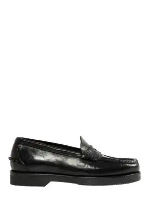 Visvim Fabro-folk Leather Loafers - Black