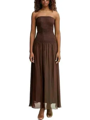 HAVEONE Strapless Maxi Dress - Brown