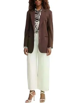 HAVEONE Single-breasted Long-sleeve Blazer - Brown