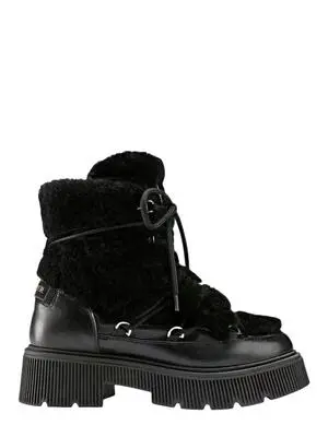 BOGNER Turin Wool-trim Leather Boots