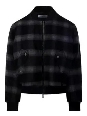 Off-White Check-pattern Bomber Jacket - Black