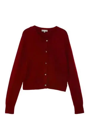 N.peal Chunky-knit Cropped Cardigan - Red