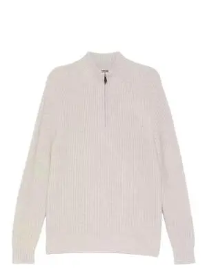 N.peal Ribbed Half-zip Jumper Neutrals