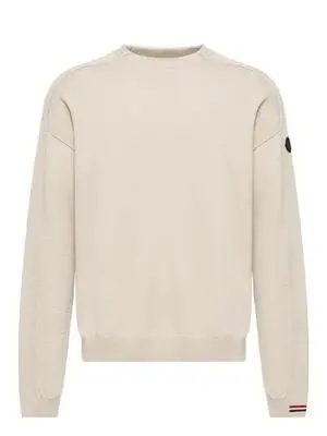 Moncler Logo Wool Sweater Beige