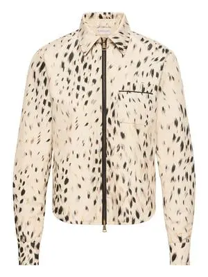 MONCLER Animalier Print Zip-Up Shirt