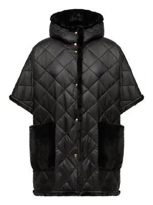 Moncler Reversible Hooded Cape - Black