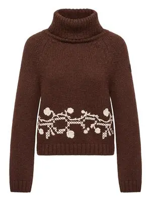 MONCLER Alpaca Blend Embroidered Turtleneck