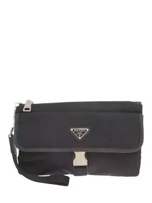 Prada 2013-2026 Tessuto Buckle Clutch Bag - Black