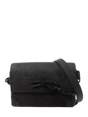 LOUIS VUITTON Monogram Taurillon Steamer Shoulder Bag - Black