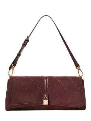 Stella McCartney Quilted Padlock-detail Clutch Bag - Red