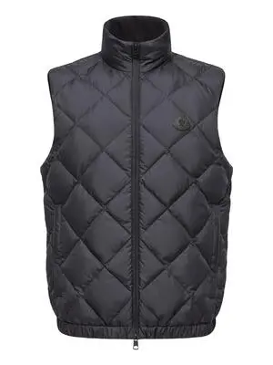 Moncler Chobe Diamond Quilted Down Vest Blue