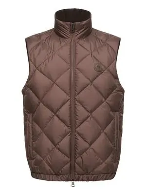 Moncler Chobe Diamond Quilted Down Vest Brown