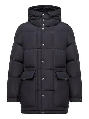 Moncler Sylmara Hooded Long Down Jacket - Blue