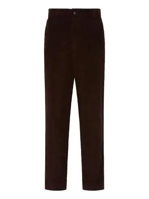 MONCLER Leather Logo Corduroy Pants