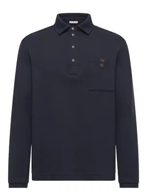MONCLER Cotton Long Sleeve Polo Shirt