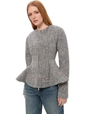 Stella McCartney Speckled Peplum Jacket - Multicolor Grey
