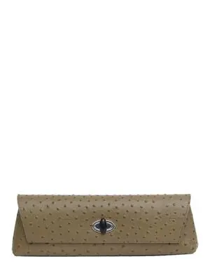 Christopher Esber Buki Embossed Clutch - Khaki