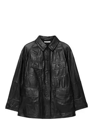ALLSAINTS Roiya Hunting Leather Jacket - Black
