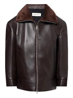 THE FRANKIE SHOP Aspen Relaxed-fit Faux-leather Jacket - Brown