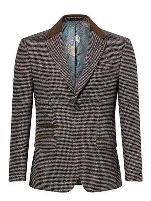 TED BAKER X THE GENTLEMAN Ted Baker X The Gentlemen Puppytooth Single-breasted Woven Blazer - Brown