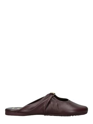 Loewe Pebble Soft Ballerina Leather Mules Wine