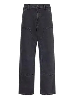 Carhartt Work In Progress Double Knee Relaxed Cotton Jeans - Black