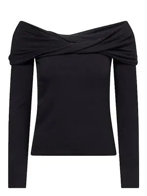 PAIGE Aaliyah Bardot Stretch-jersey Top Xs