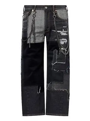 Junya Watanabe Selvedge Patchwork Cropped Denim Jeans L Black X Mix