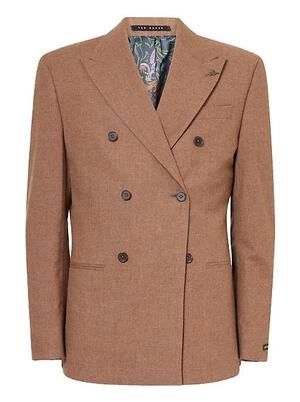 TED BAKER X THE GENTLEMAN Ted Baker X The Gentlemen Puppytooth Wool-blend Blazer - Rust