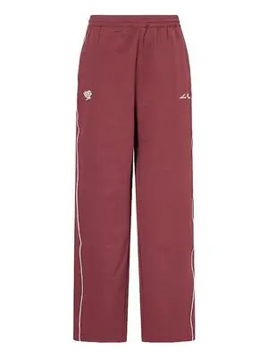 LES DEUX Crinkled Seersucker Woven Track Jogging Bottoms - Red