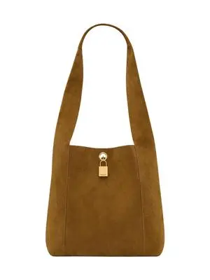 Saint Laurent Tanger Suede Hobo Shoulder Bag 'biscuit Brown' Brown