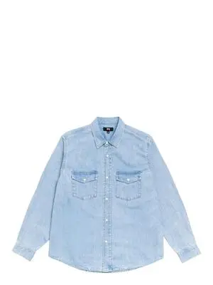 StÜssy Denim Western Shirt 'light Denim - Blue