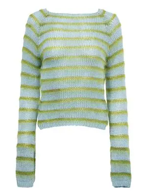 Marni Mohair Striped Jumper 'iris - Blue