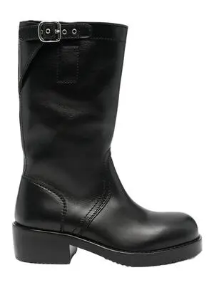 Dries Van Noten Leather Biker Boots - Black
