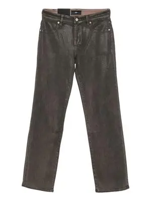 7 For All Mankind Calie Coated Straight-leg Jeans By - Brown