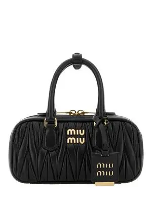 Miu Miu Nappa Leather Arcadie Handbag - Black
