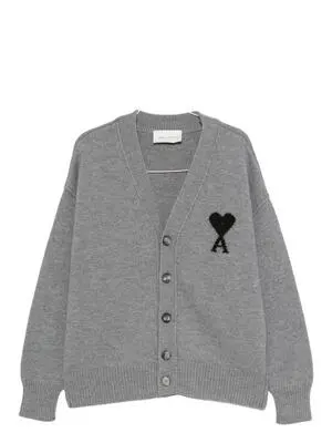AMI Paris De Coeur Wool Cardigan - Multicolor