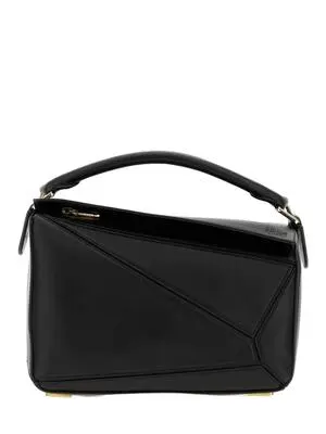 Loewe Nappa Leather Small Featherlight Puzzle Handbag - Black