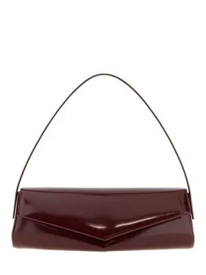 JIL SANDER Jil Sander Women Burgundy Leather Kante Shoulder Bag Red
