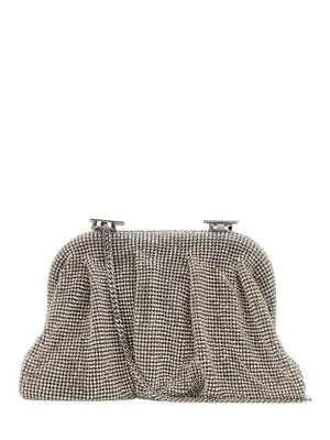 Benedetta Bruzziches Petite Rhinestone Mesh Crystal Evening Bag - Silver