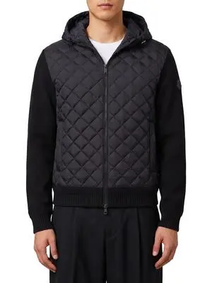 Moncler Hooded Quilted Zip-front Hybrid Jacket - Black