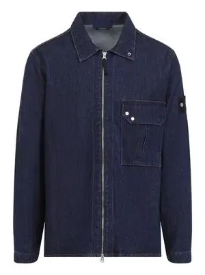 STONE ISLAND Stone Island Men's Denim Zip-Up Overshirt Jacket
