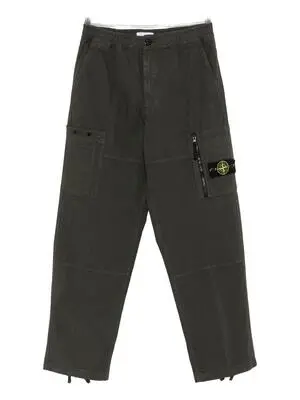 Stone Island Organic Cotton Ripstop Loose-fit Cargo Pants With Zip And Snap Pockets - Coalgrey